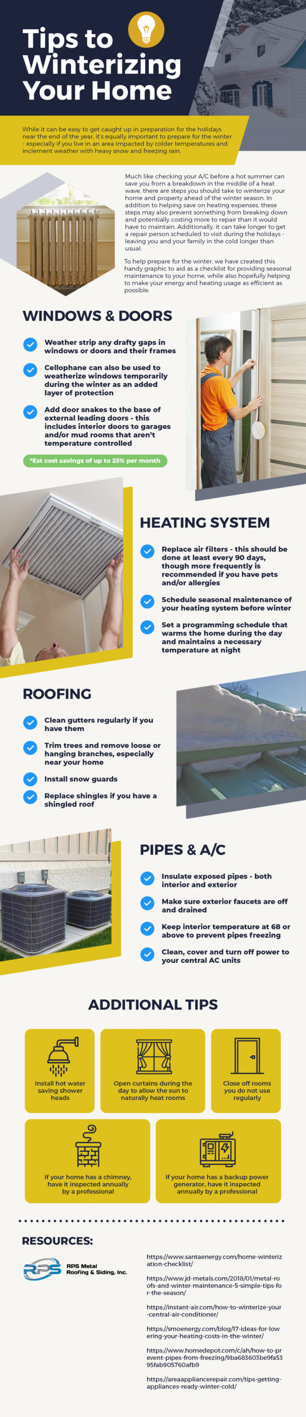 Tips to Winterizing Your Home - Infographic | RPS Metal Roofing ...
